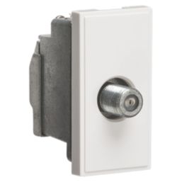 Knightsbridge Screened Modular F-Type Satellite Socket White - Screwfix
