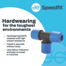 JG Speedfit MDPE Push-Fit Reducing Tee 32mm x 32mm x 25mm - Screwfix