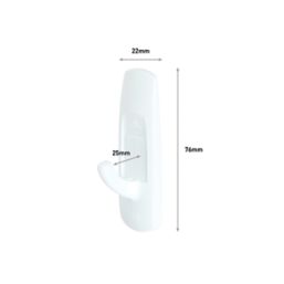 Command White Self-Adhesive Utility Hooks Medium 6 Pack - Screwfix
