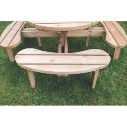 Forest Circular Garden Picnic Table 2070mm x 2070mm x 720mm - Screwfix