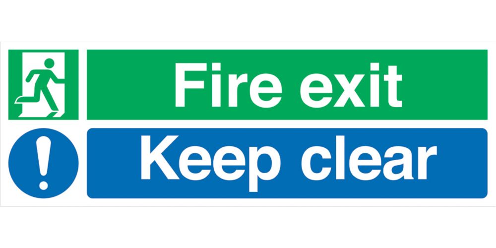 Essentials Non Photoluminescent "Fire Exit Keep Clear" Signs 150mm x ...