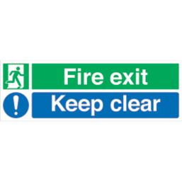 Essentials Non Photoluminescent "Fire Exit Keep Clear" Signs 150mm x ...