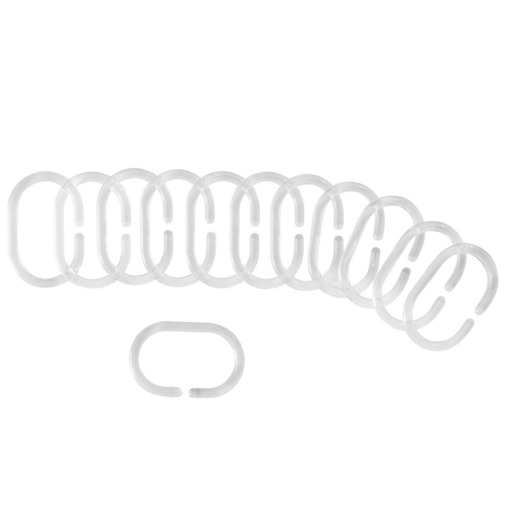 Shower Curtain Rings Transparent 12 Pack - Screwfix
