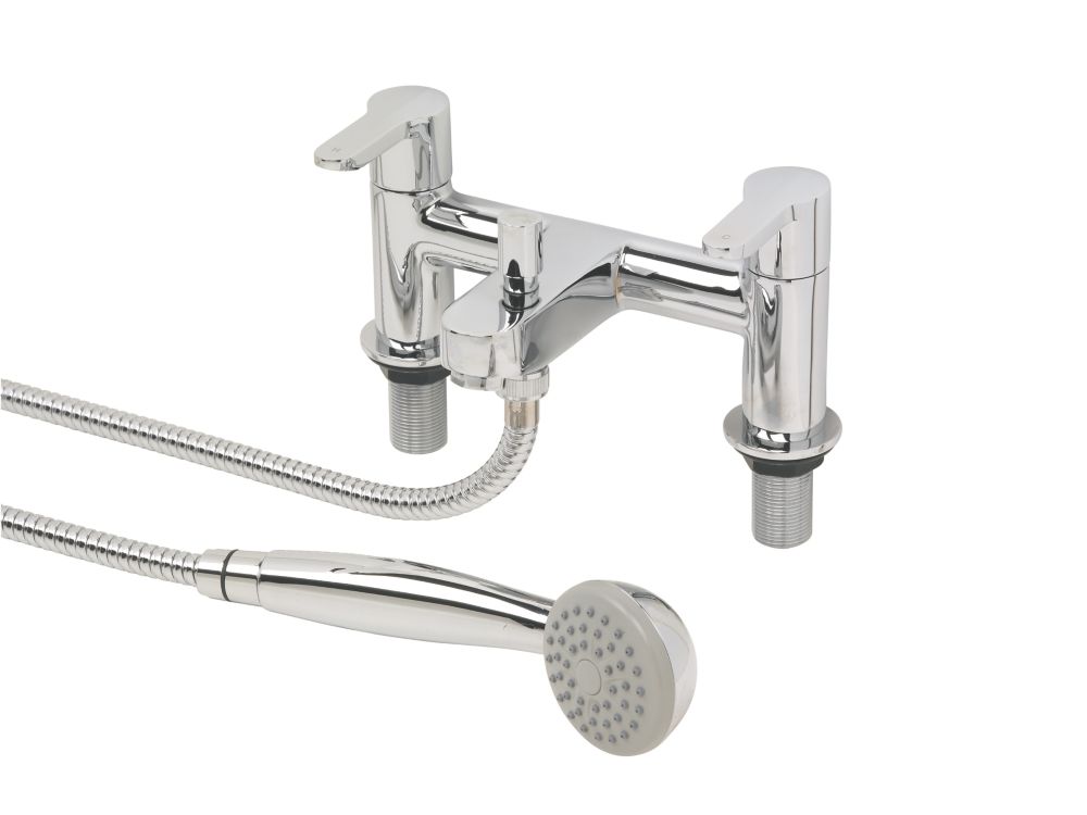 Refurb Swirl Elevate Chrome 115mm Deck Mounted Manual Mixer Tap - Screwfix