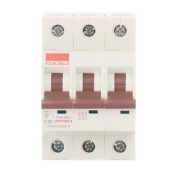 Contactum Defender 32A TP C Curve 3-Phase MCB - Screwfix