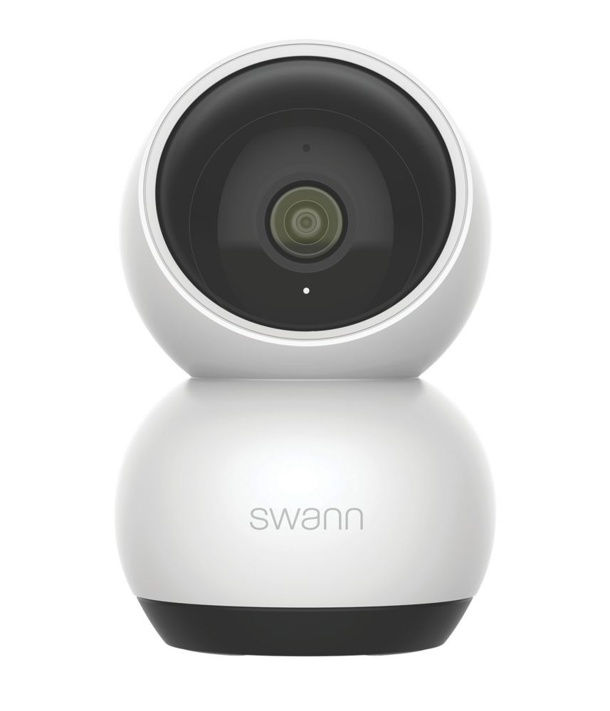 Swann SWIFI-SE2KPT-EU Mains-Powered White Wired 2K Indoor Round Pan ...
