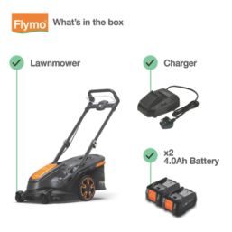 Flymo UltraMow Duo 460 36V 2 x 4.0Ah Li-Ion Power for All Brushless ...