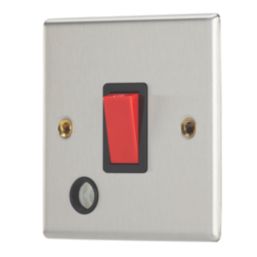 Contactum iConic 32A 1-Gang DP Control Switch & Flex Outlet Brushed ...