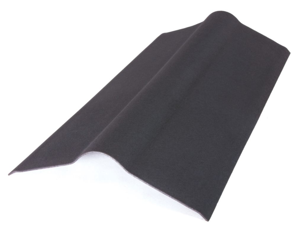 Onduline Black Corrugated Bitumen Ridge Piece 1000mm x 420mm - Screwfix