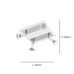 Eglo Sarria LED 4-Light 4-Spot Ceiling Light White 5W 345lm - Screwfix
