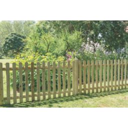 Forest Heavy Duty Picket Fence Panels Natural Timber 6' x 3' Pack of 3 ...