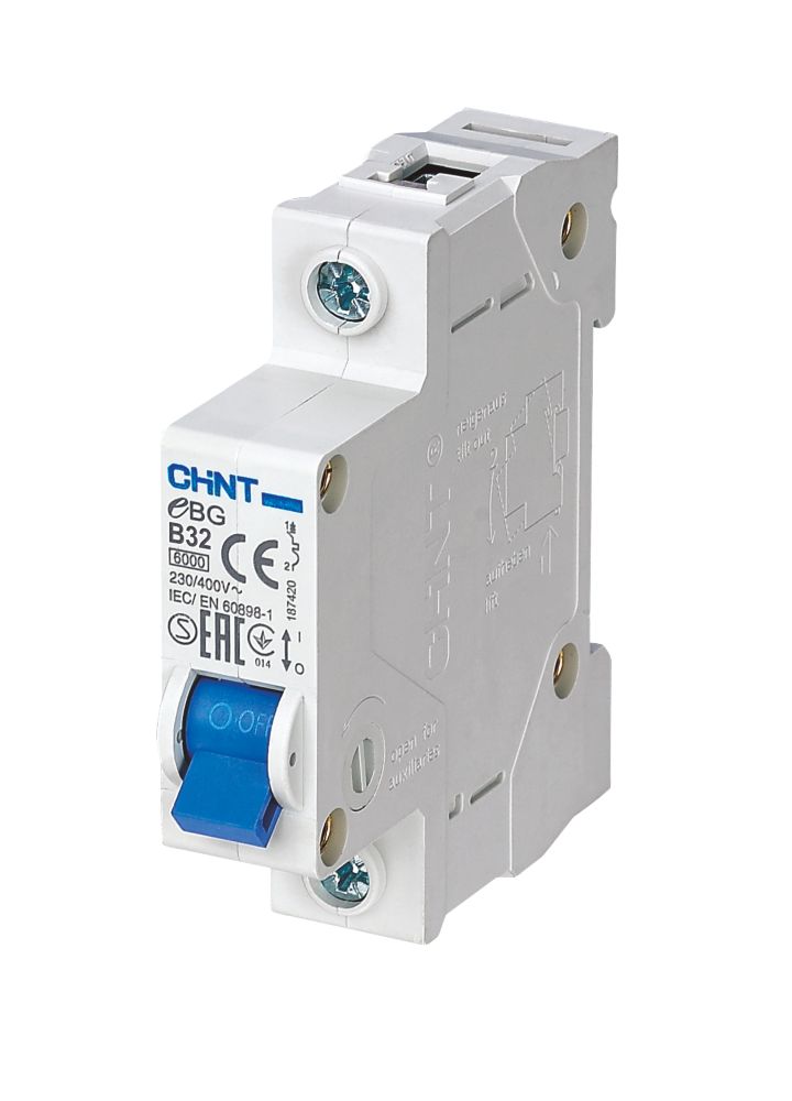 Chint EBG 32A SP B Curve MCB - Screwfix Chint EBG 32A SP B Curve MCB - Screwfix