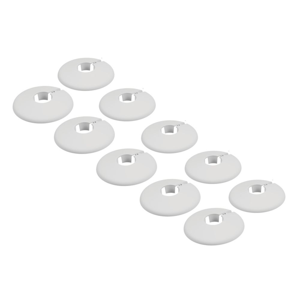ETAL 15mm Pipe Collars White 10 Pack - Screwfix