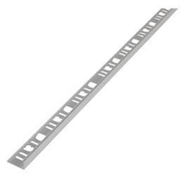 Diall 10mm Straight Aluminium Tile Trim Chrome 2.5m - Screwfix