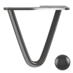 Rothley 2-Pin Hairpin Furniture Leg Gun Metal 100mm - Screwfix