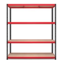 RB Boss 4-Tier Powder-Coated Steel Shelf Unit 1830mm x 610mm x 1980mm 3 ...