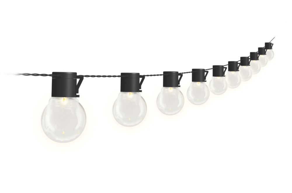 4lite Antheia 4.2m Outdoor LED Solar-Powered Festoon Lights 46lm - Screwfix