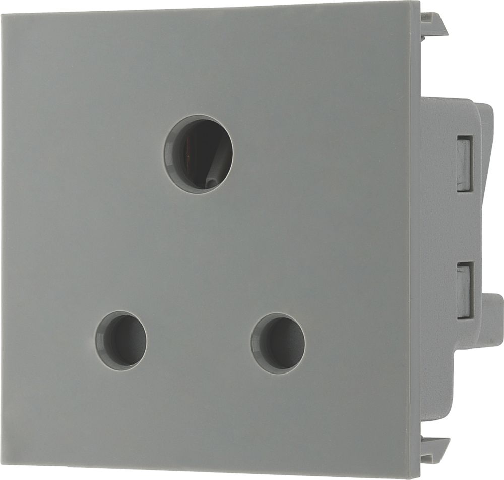 British General EM5ASG 5A Unswitched Modular Round Pin Socket Grey ...