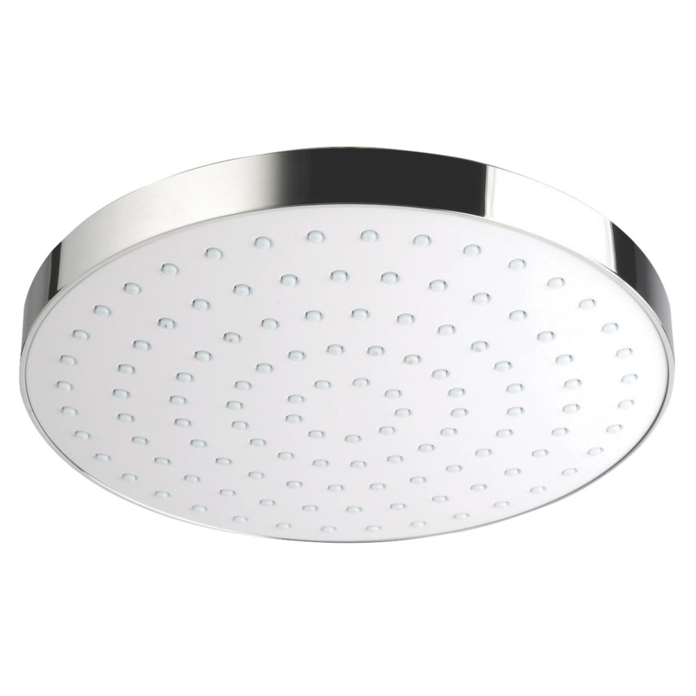 Mira Beat Deluge Tilt Shower Head Chrome/White 200mm - Screwfix