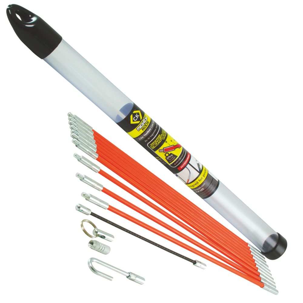 C.K Mighty Rod 6mm Flexible Cable Rod Set 3.3m 14 Pieces - Screwfix