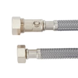 Flomasta Straight Flexible Compression Hose with Isolating Valve 22mm x ...