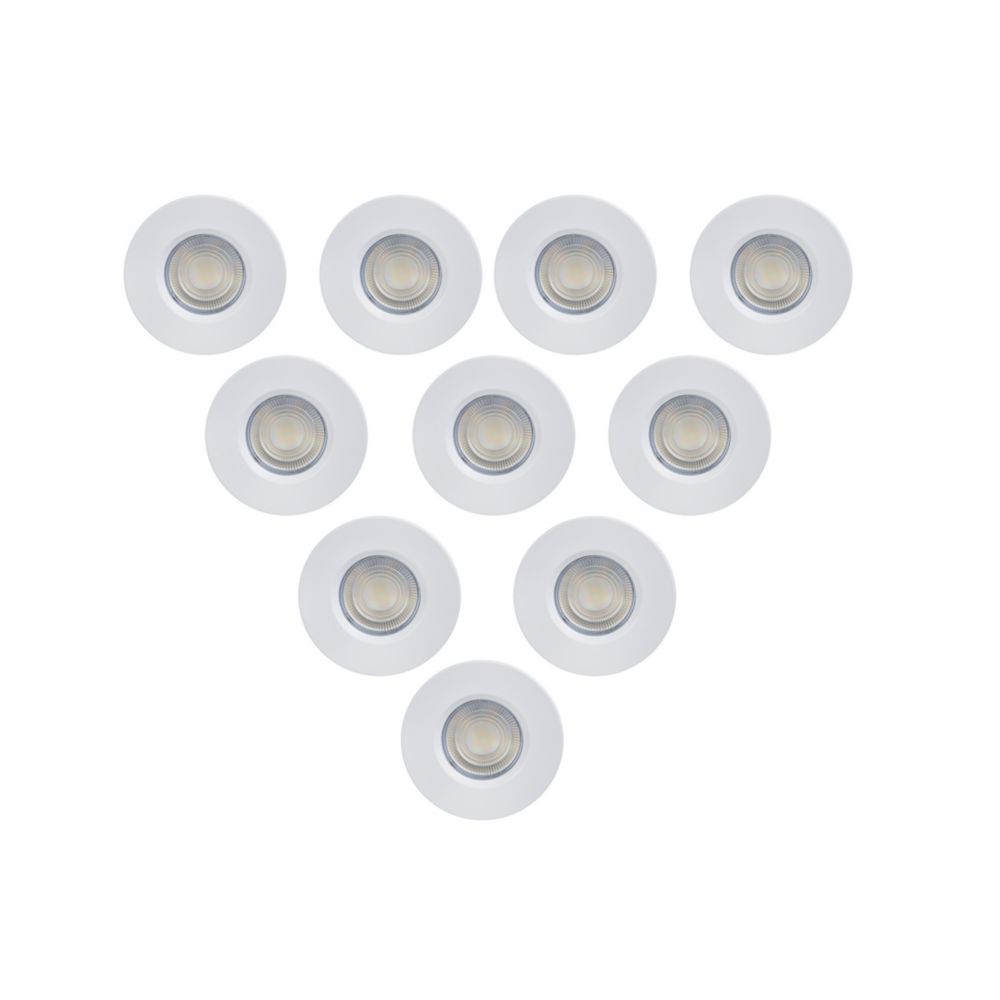 LAP Ubertas Fixed LED Downlights White 4W 420lm 10 Pack - Screwfix