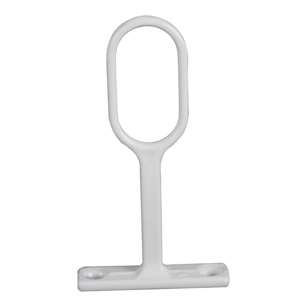 Essentials Oval Rail Centre Bracket White 30mm - Screwfix