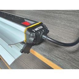 Stanley 13A 4-Gang Switched Power Strip With Clamp Red 3m - Screwfix