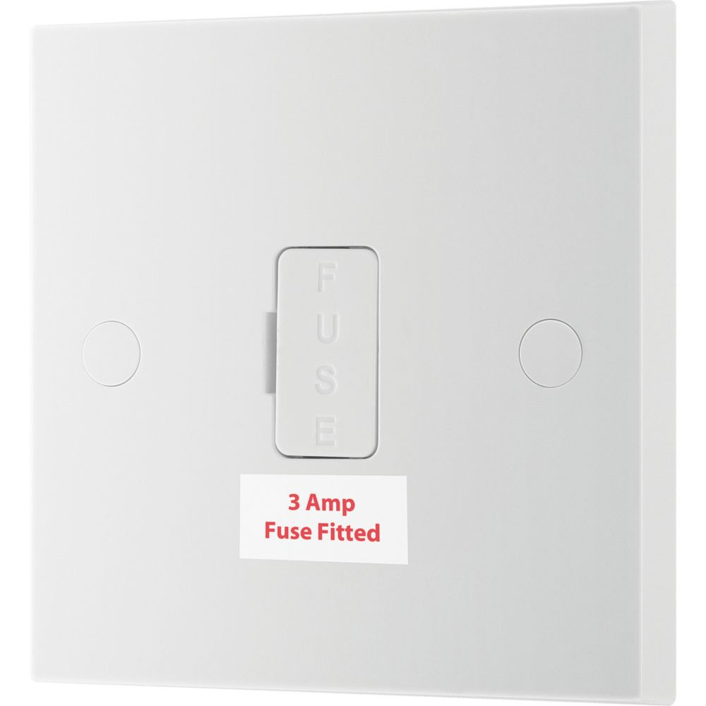 British General 3A Unswitched Fused Spur White - Screwfix