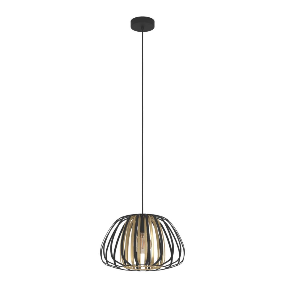 Eglo Encinitos Pendant Light Black/Gold - Screwfix