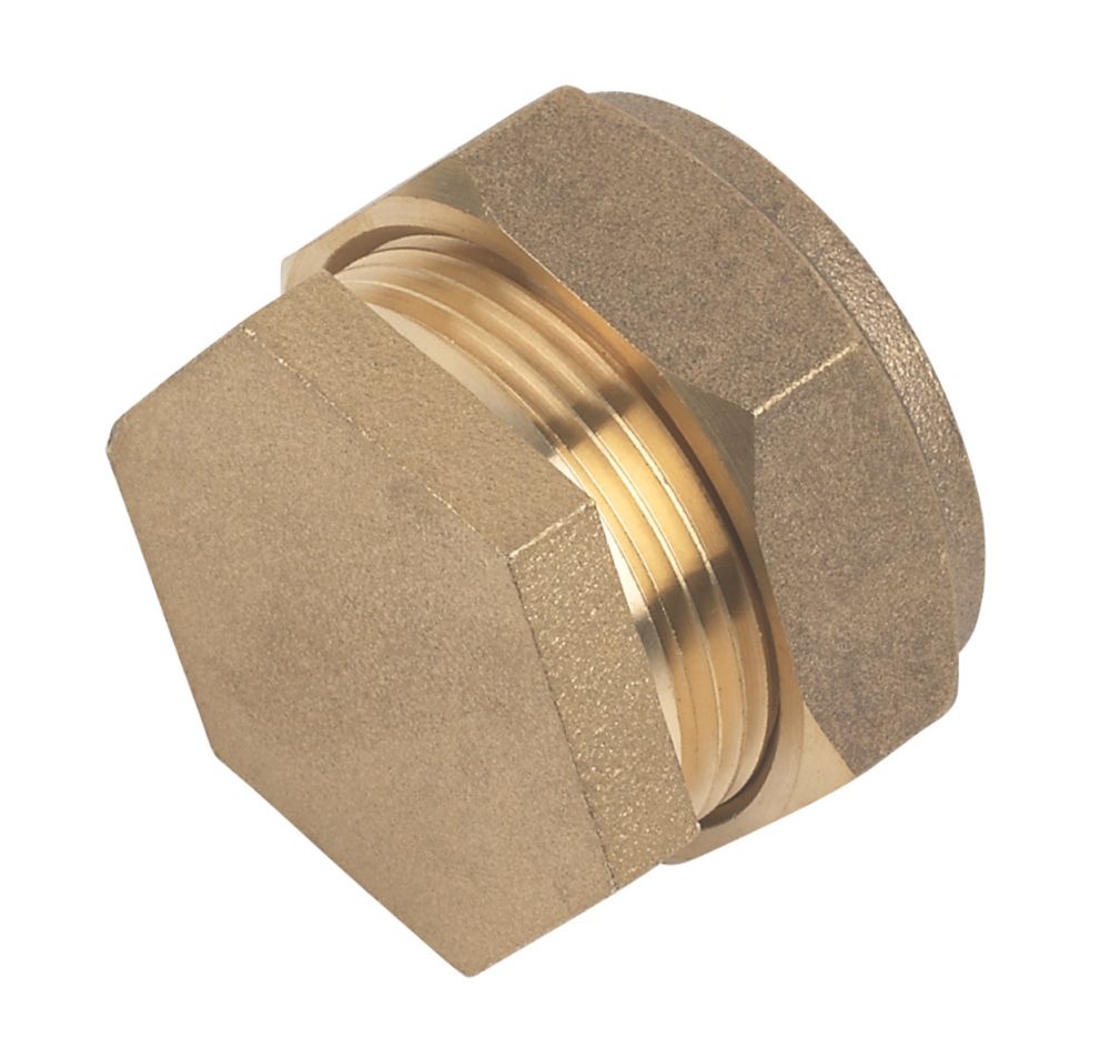 Flomasta Brass Compression Stop End 28mm - Screwfix