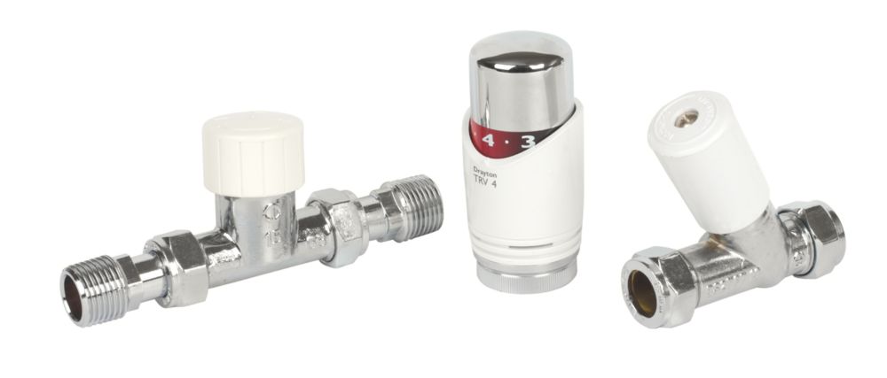 Drayton Straight Radiator Valves | Radiators | Screwfix.com