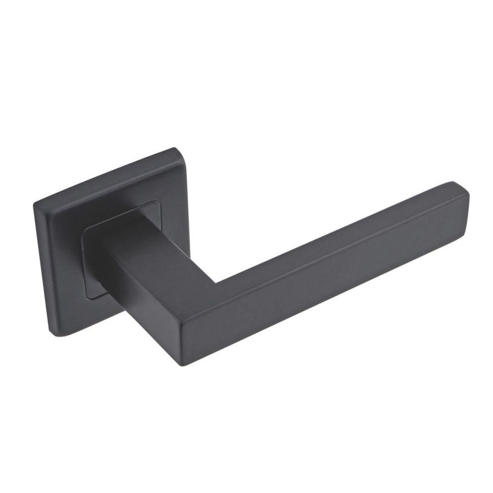 Eclipse Insignia Square Fire Rated Lever on Rose Door Handle Pair Matt ...