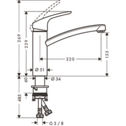 Hansgrohe Focus M41 Kitchen Tap Chrome - Screwfix