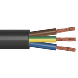 Time 2183Y Black 3-Core 0.75mm² Flexible Cable 10m Coil - Screwfix