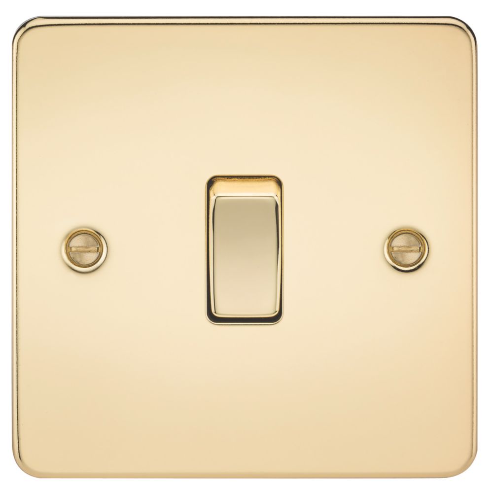 Knightsbridge 10AX 1-Gang Intermediate Switch Polished Brass - Screwfix