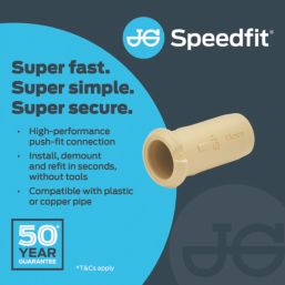 JG Speedfit Plastic Push-Fit Pipe Inserts 15mm 50 Pack - Screwfix
