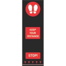 COBA Europe Footprints Indication Floor Mat Red 2.0m x 0.65m - Screwfix