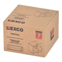 Lexco 1-Circuit Pendant Light Corner Connector Black - Screwfix