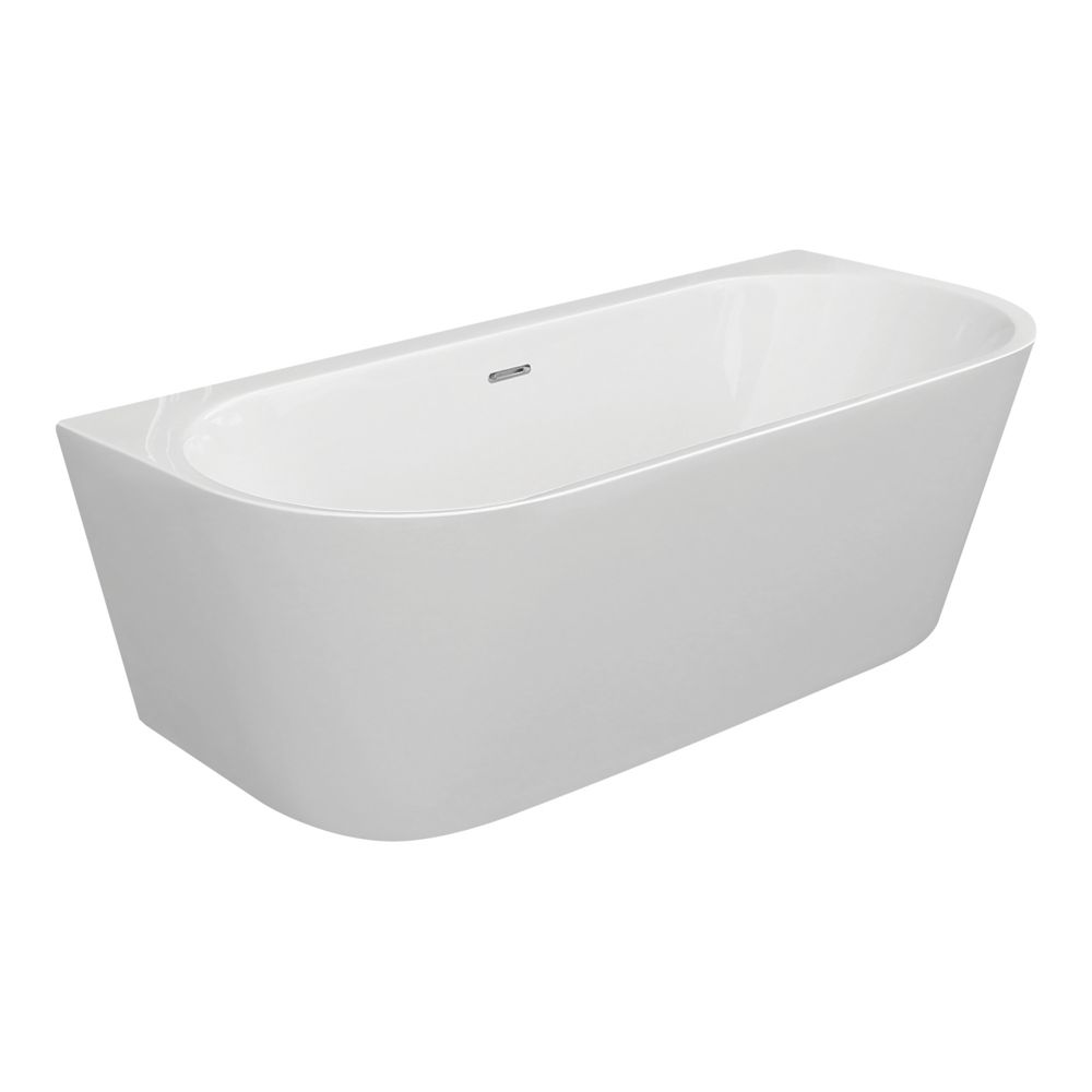 Florence Double-Ended Bath Acrylic No Tap Holes 1700mm x 750mm - Screwfix