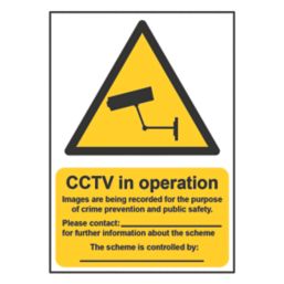 Essentials "CCTV In Operation" Sign 210mm x 148mm - Screwfix