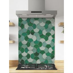 Wilsonart Emerald Scallop Hob Splashback 600mm x 800mm x 4mm - Screwfix