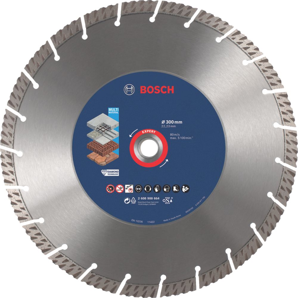 Bosch Expert Masonry Diamond Cutting Disc 300mm x 22.23mm - Screwfix