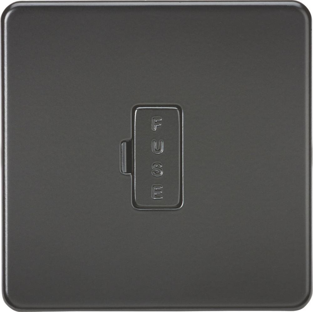 Knightsbridge 13A Unswitched Fused Spur Matt Black - Screwfix