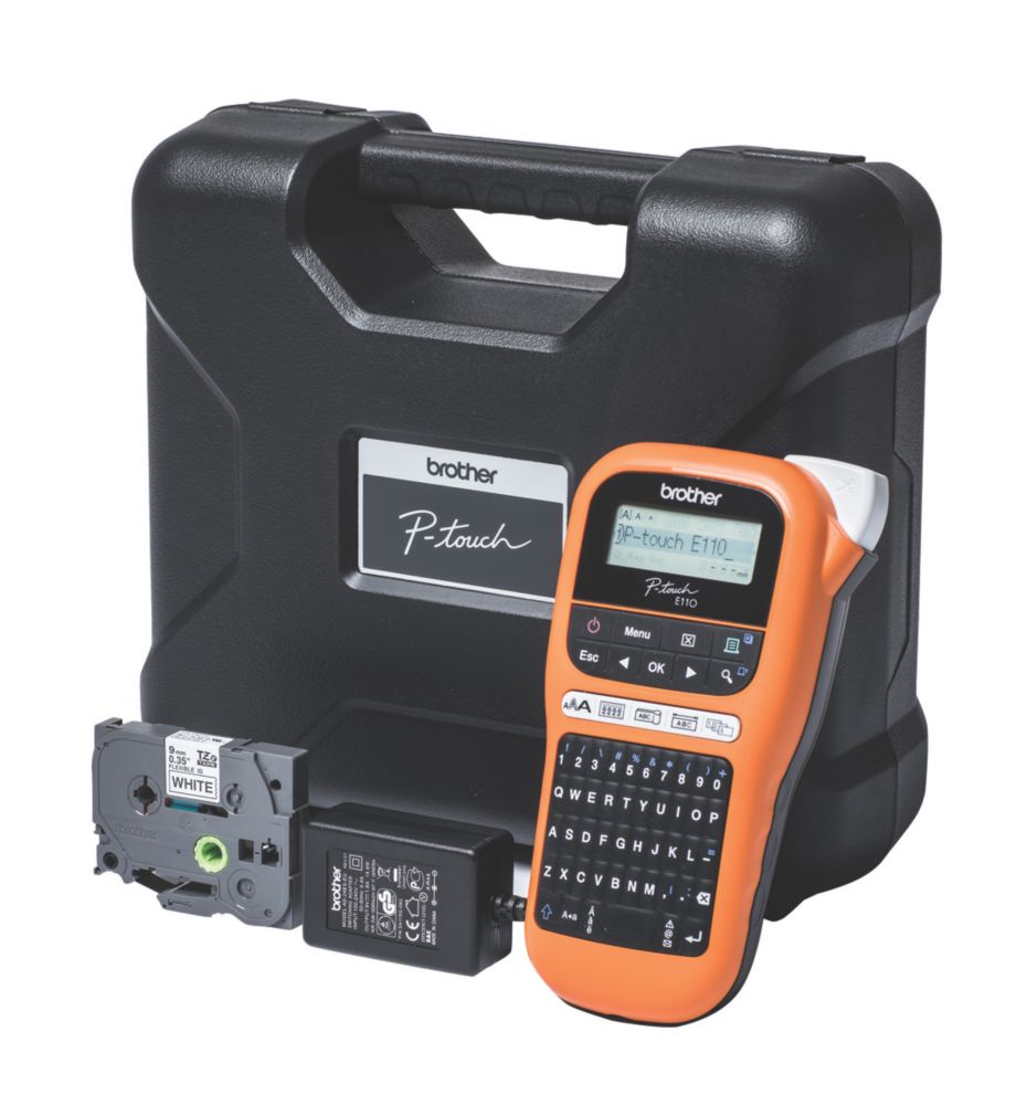 Brother PTE110VP Electricians Label Printing Machine - Screwfix