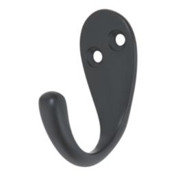 Essentials Single Hooks Black 46mm 5 Pack - Screwfix