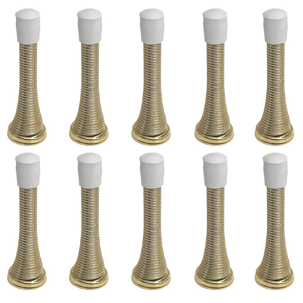 Smith & Locke Cone Spring Door Stops 24 x 79mm Polished Brass 10 Pack ...