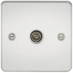 Knightsbridge 1-Gang Coaxial TV Socket Polished Chrome - Screwfix