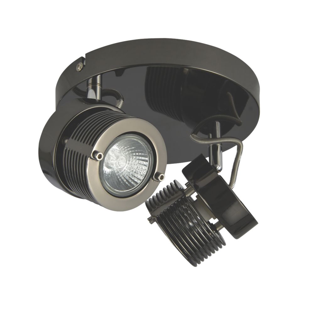 Inlight PEDRO Round 2-Light Spotlight Black Chrome - Screwfix