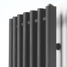 Time Trojan 1760mm x 390mm 5163BTU Black Vertical Designer Radiator ...